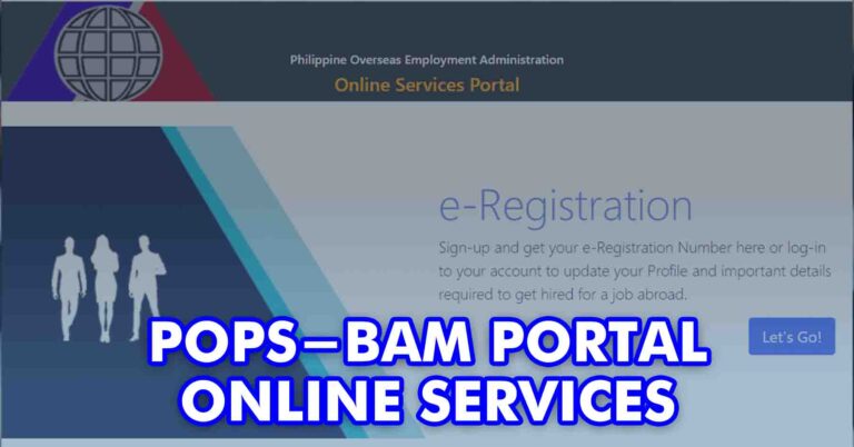 POPS-BaM Balik Manggagawa Registration Portal | POEA Online Service | OFW Travel Pass Online ...